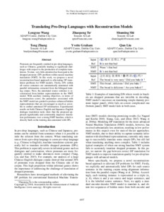 Translating pro-drop languages with reconstruction models - DORAS
